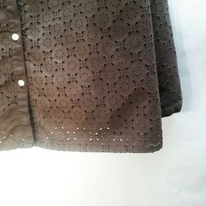 Avenue | Tops | Faux Suede Cutout Long Sleeve Top 2224 Brown | Poshmark